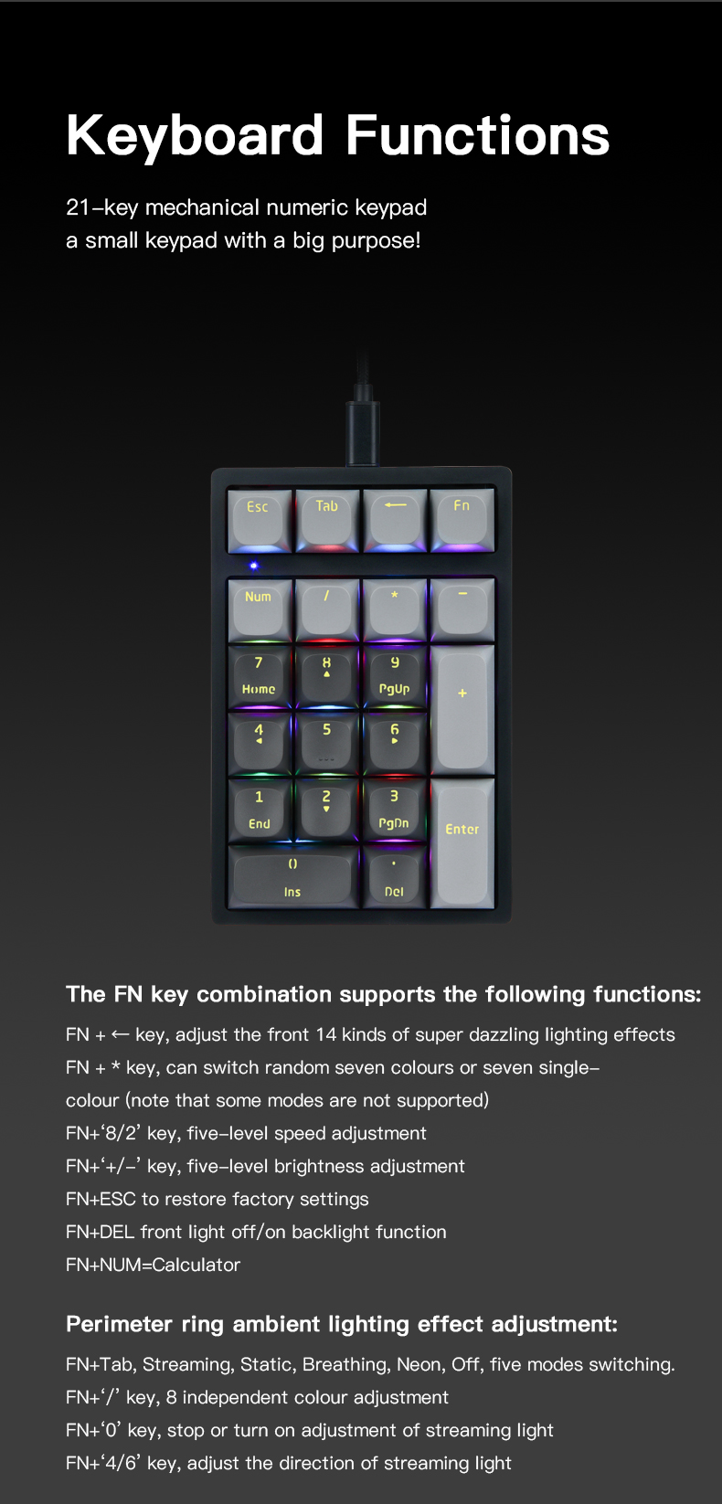 Darmoshark-K3 Mechanical numeric keypad-darmoshark